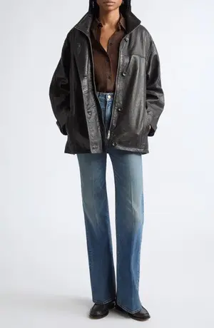 JAMIE HALLER Minimal Leather Anorak Jacket