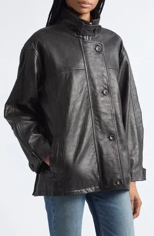 JAMIE HALLER Minimal Leather Anorak Jacket