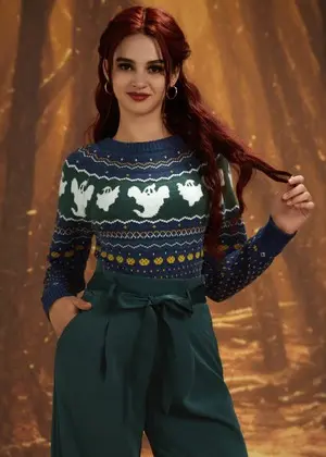 MODCLOTH Happy Hauntings Fair Isle Halloween Sweater