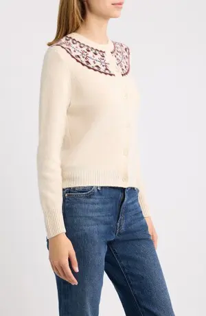 DÔEN Olympe Fair Isle Cashmere Cardigan