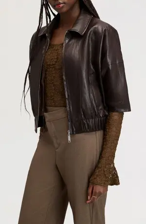 Sam Edelman Faux Leather Bomber Jacket
