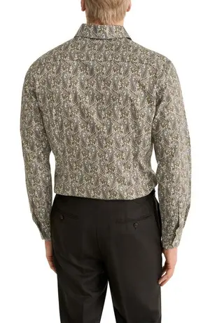 Eton Contemporary Fit Paisley Cotton Shirt - Medium Orange