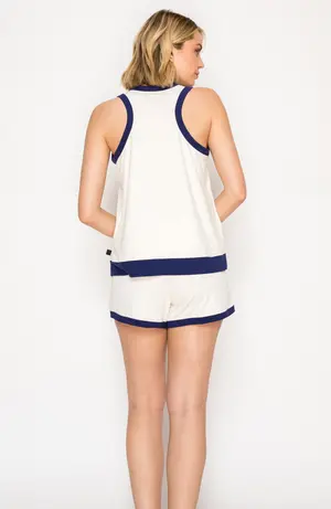 Badgley Mischka Yummy Jersey Racerback Tank & Short Set - Cream