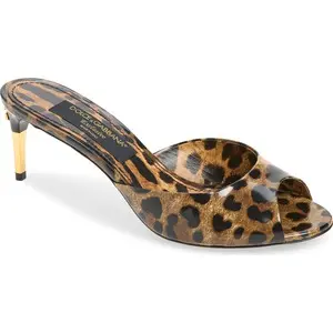 Dolce & Gabbana Keira Leather Mule - Leopard