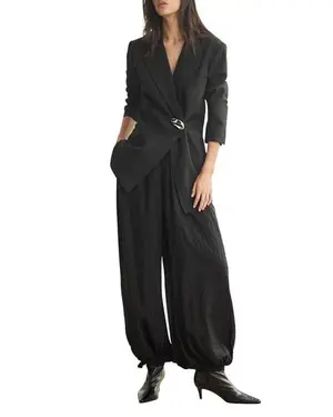 Mint Velvet Checked Soft Balloon Trousers - Black