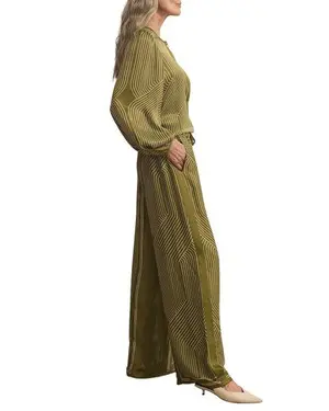 Mint Velvet Satin Printed Wide Trousers