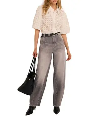 Mint Velvet Relaxed Ultimate Full Length Barrel Jeans - Grey