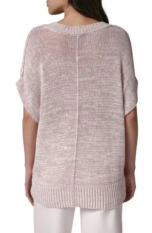 Donna Karan New York Metallic Relaxed Fit Sweater - Cream