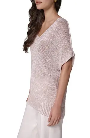 Donna Karan New York Metallic Relaxed Fit Sweater - Cream