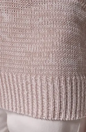 Donna Karan New York Metallic Relaxed Fit Sweater - Cream