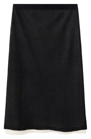 Mango Colorblock Knit Midi Skirt