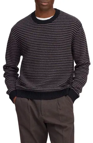 Nn07 Russel Stripe Organic Cotton & Wool Crewneck Sweater - Navy Multi
