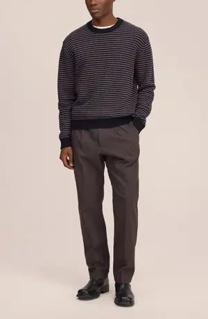 Nn07 Russel Stripe Organic Cotton & Wool Crewneck Sweater - Navy Multi