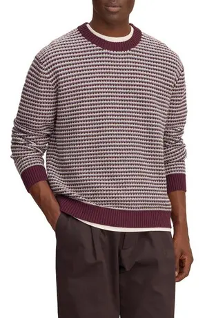 Nn07 Russel Stripe Organic Cotton & Wool Crewneck Sweater - Winetasting