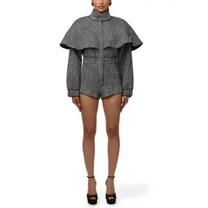 Naked Wardrobe Herringbone Cape Romper