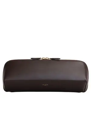 Alaïa Delta Leather Clutch - Feve