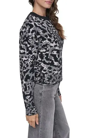 Dkny Leopard Jacquard Crewneck Sweater
