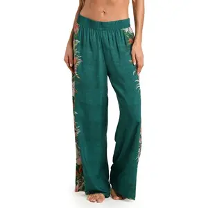 La Blanca Courtyard Palms Wide Leg Pants Cover-up - Jungle