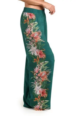 La Blanca Courtyard Palms Wide Leg Pants Cover-up