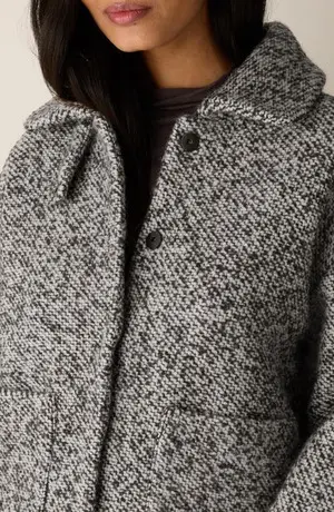 Eileen Fisher Marled Wool Blend Classic Collar Coat