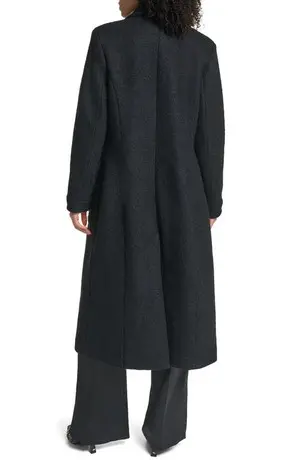 Karl Lagerfeld Boiled Wool Blend Coat - Black