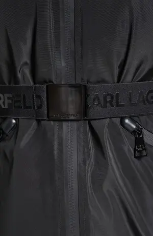 Karl Lagerfeld Paris Faux Fur Trim Hooded Puffer Jacket