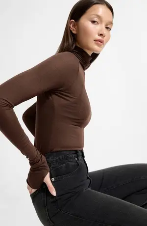 MARCELLA Eloise Sheer Turtleneck Top