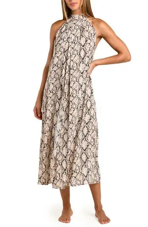SUNSHINE 79 Island Serpent Midi Cover-up Dress - Beige Multi