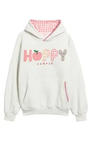 HAPPY CAMP3R Apple Of My Eye Appliqué Hoodie - Heather Gray