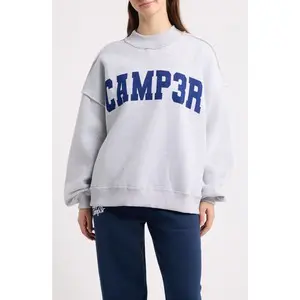 HAPPY CAMP3R Reversible Plush Fleece Sweatshirt - Heather Gray