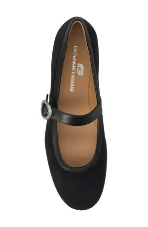 GIOVANNI FABIANI Ruched Mary Jane - Black