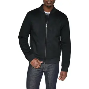 Dkny Faux Suede Bomber Jacket - Black