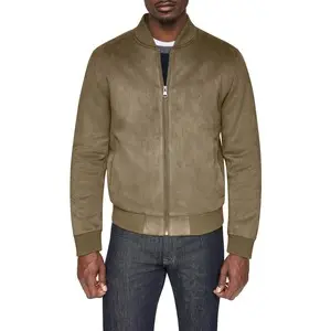 Dkny Faux Suede Bomber Jacket - Olive
