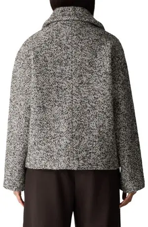 Eileen Fisher Classic Collar Marled Wool & Alpaca Blend Coat