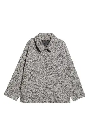Eileen Fisher Classic Collar Marled Wool & Alpaca Blend Coat