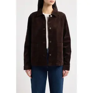 Eileen Fisher Classic Collar Corduroy Jacket - Coffee