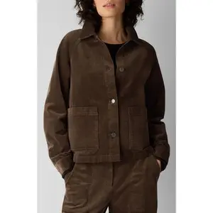 Eileen Fisher Classic Collar Corduroy Jacket - Hazelwood