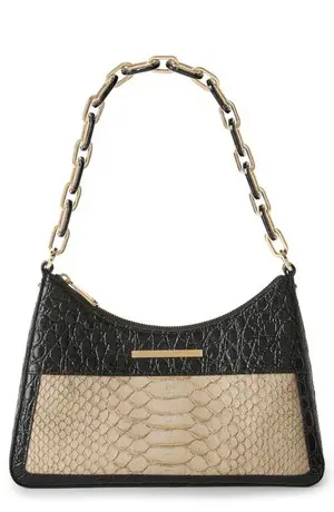 Brahmin Mod Esme Croc Embossed Leather Shoulder Bag - Black Multi