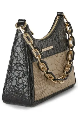 Brahmin Mod Esme Croc Embossed Leather Shoulder Bag