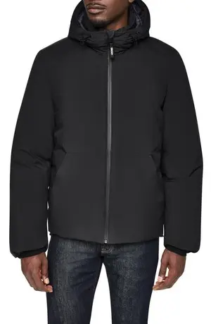 Dkny Stretch Hooded Puffer Jacket - Black