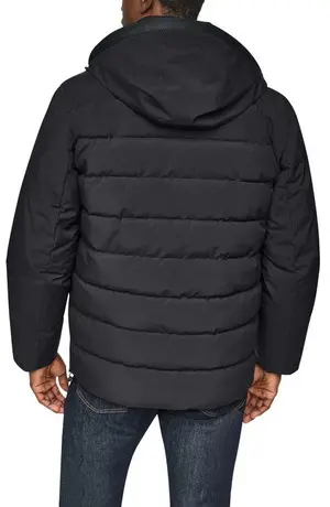 Dkny Stretch Hooded Puffer Jacket - Black