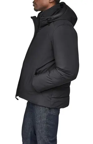 Dkny Stretch Hooded Puffer Jacket - Black