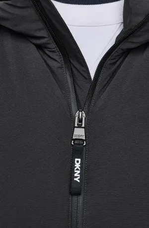 Dkny Stretch Hooded Puffer Jacket - Black