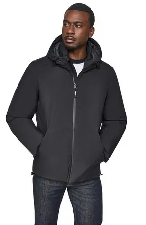 Dkny Stretch Hooded Puffer Jacket - Black