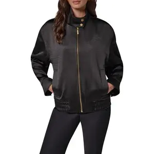 Donna Karan New York Satin Zip Front Jacket
