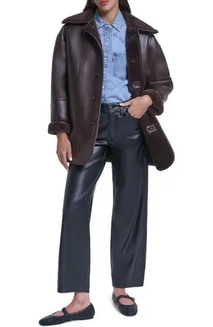 LEVI'S Reversible Faux Shearling Coat - Java