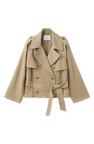 Mango Fitted Belted Trench Jacket