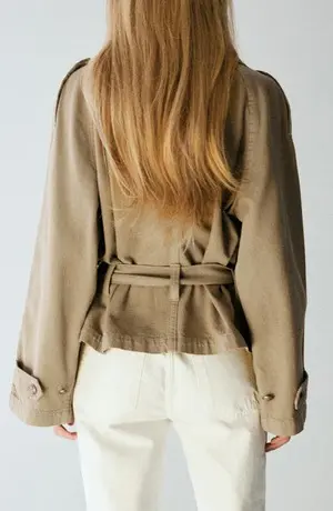Mango Fitted Belted Trench Jacket