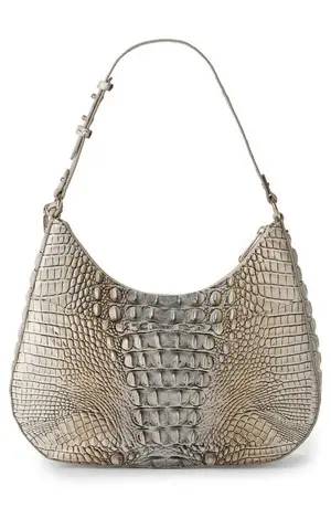 Brahmin Stephie Croc Embossed Leather Shoulder Bag