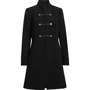 TAHARI ASL Military Double Breasted Coat - Black